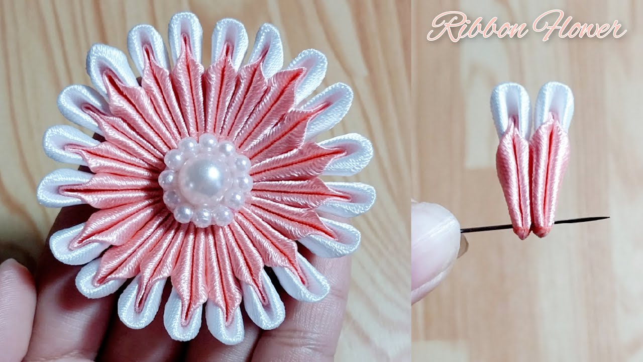 How to make ribbon design/flower making tutorial/how to make flowers ...