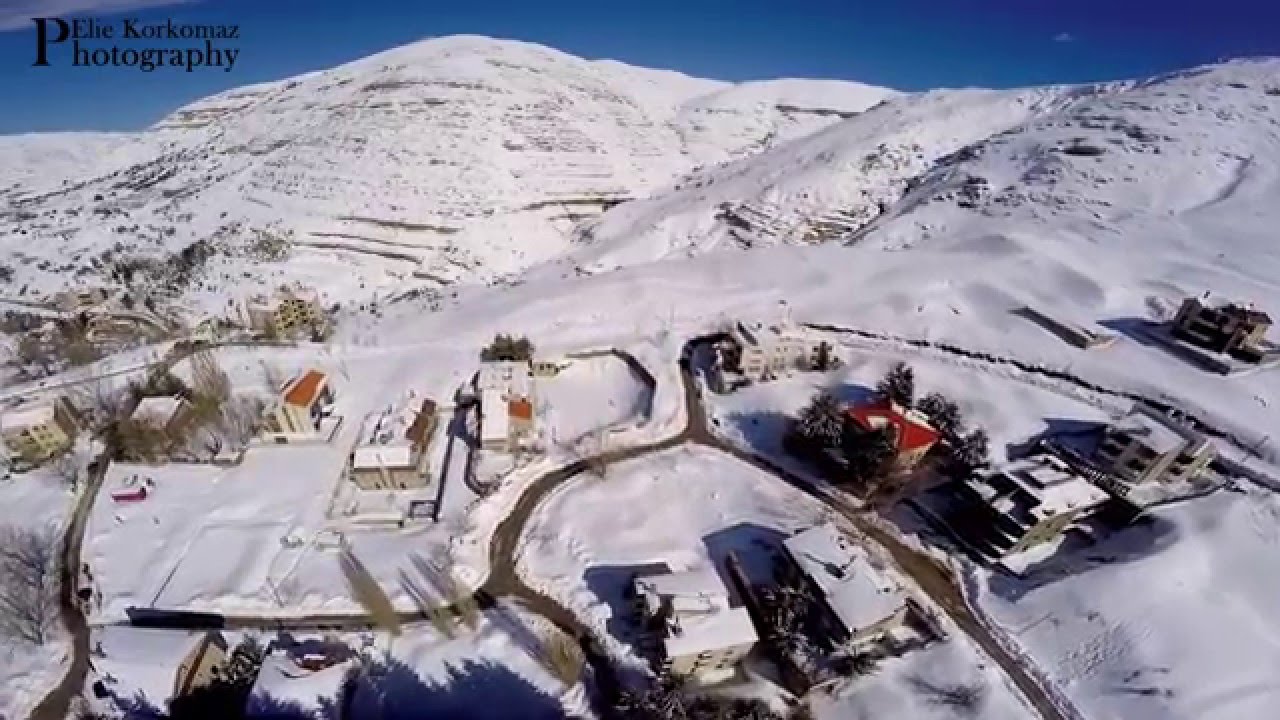 sky view of snowy mountain of lebanon (,kfardebian) . - YouTube