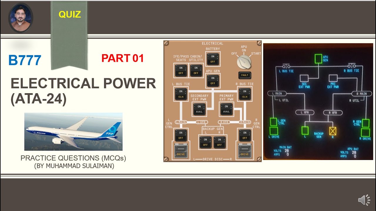 B777 ELECTRICAL SYSTEM ATA-24 QUIZ (PART 01) - YouTube