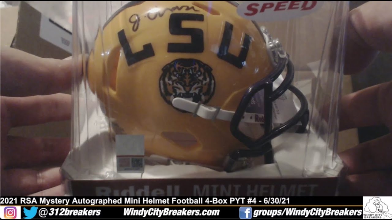 2021 RSA Mystery Autographed Mini Helmet Football 4-Box PYT Break #4 ...
