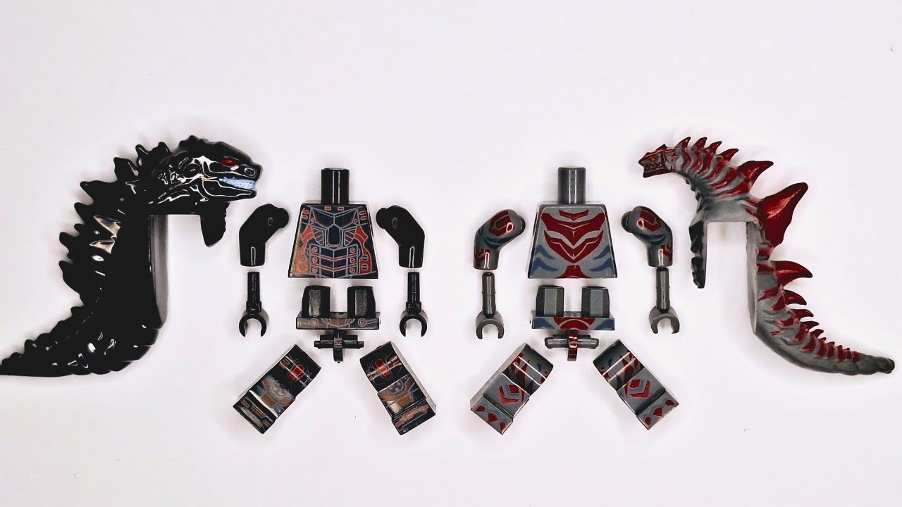 LEGO BLACK MECHAGODZILLA VS GRIGIO BONE ULTRAMAN VS GODZILLA MONSTERS ...