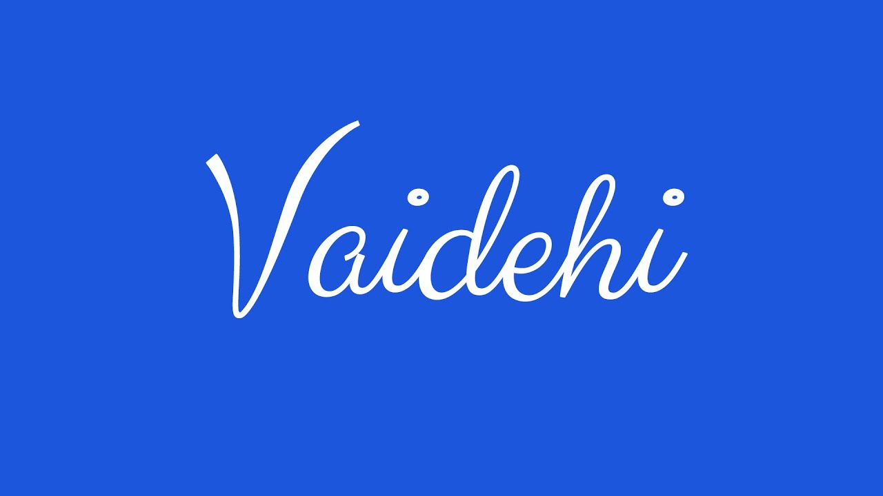 Learn how to Sign the Name Vaidehi Stylishly in Cursive Writing - YouTube
