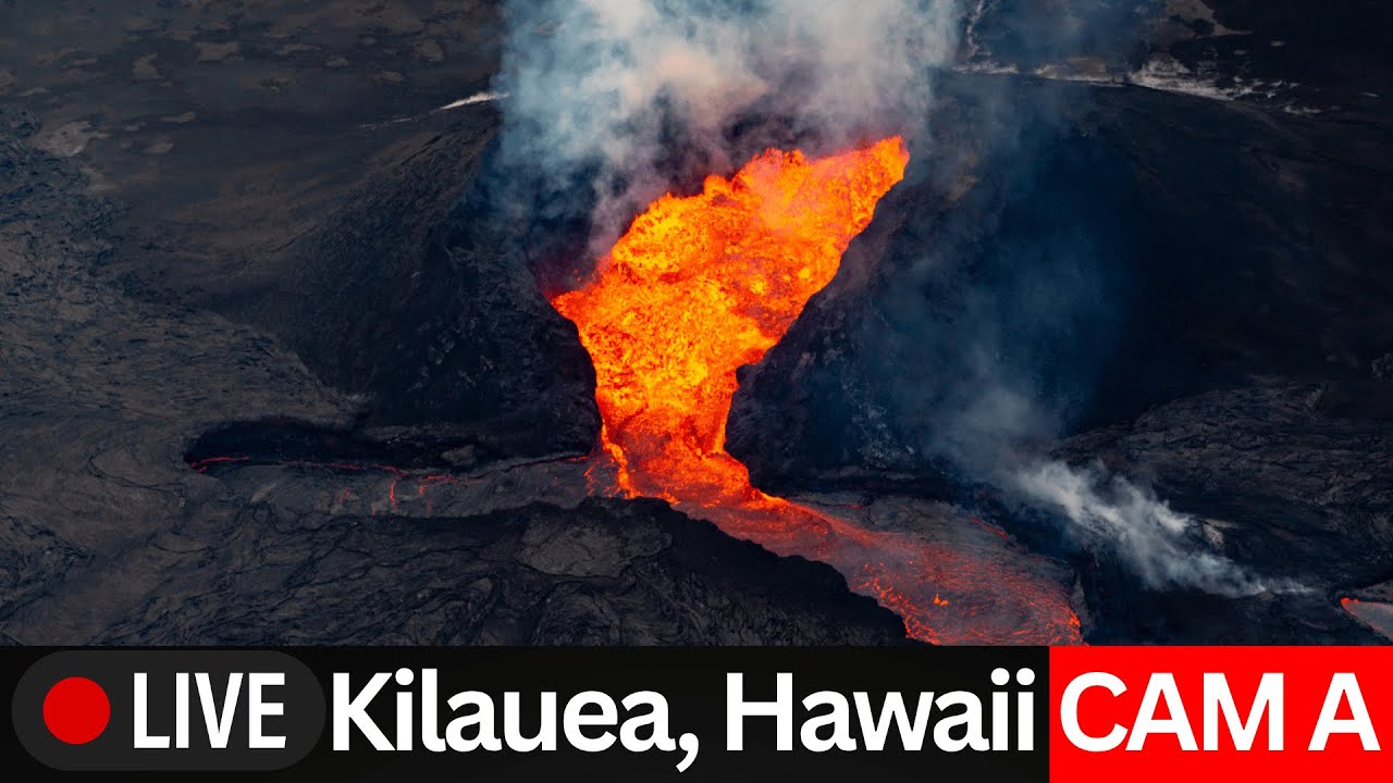🔴LIVE Eruption [Kilauea Hawaii] - Halemaʻumaʻu-Krater CAM A - YouTube