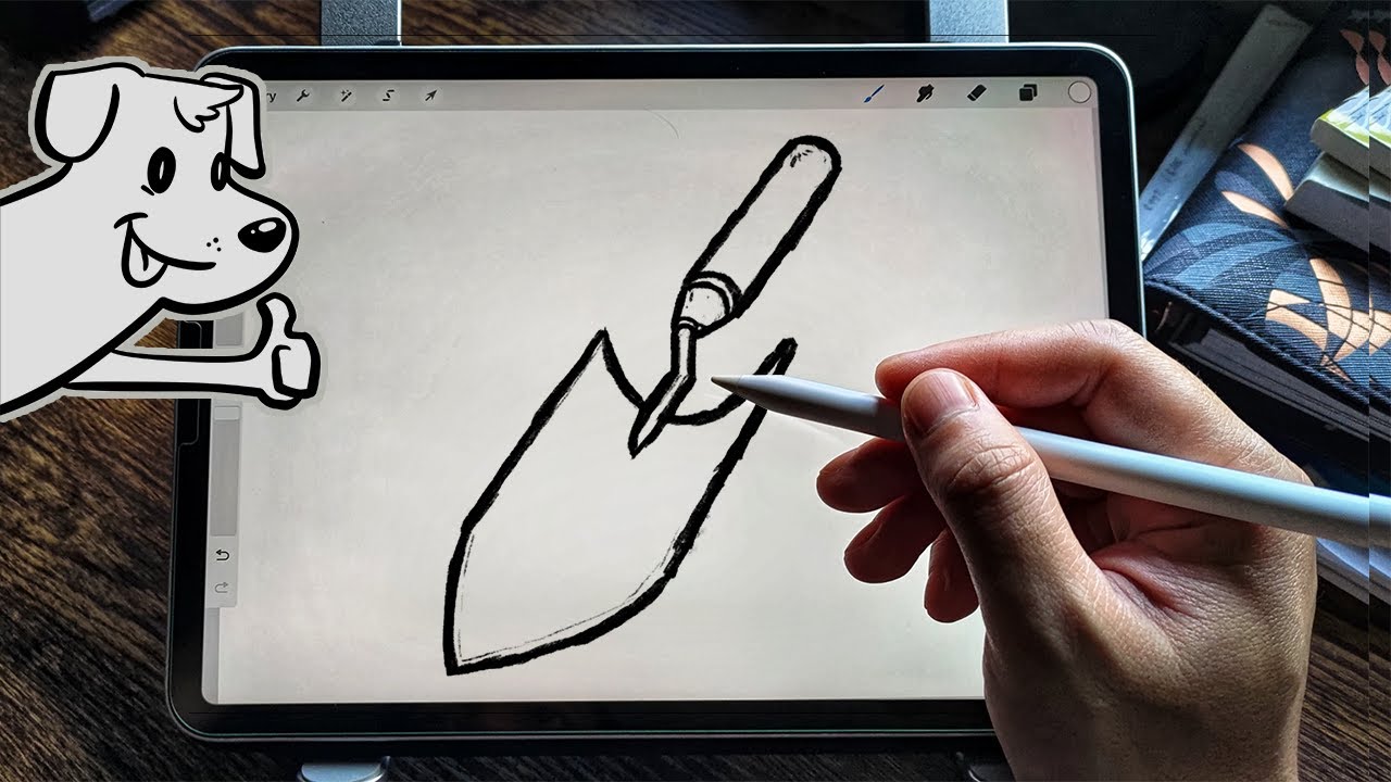 How to draw a garden hand trowel/spade ♠️ - YouTube