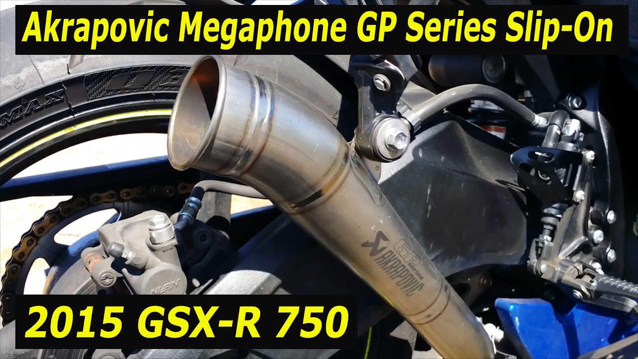 2015 GSX-R 750 Akrapovic Megaphone GP Slip-On Exhaust Demo (No Baffle ...