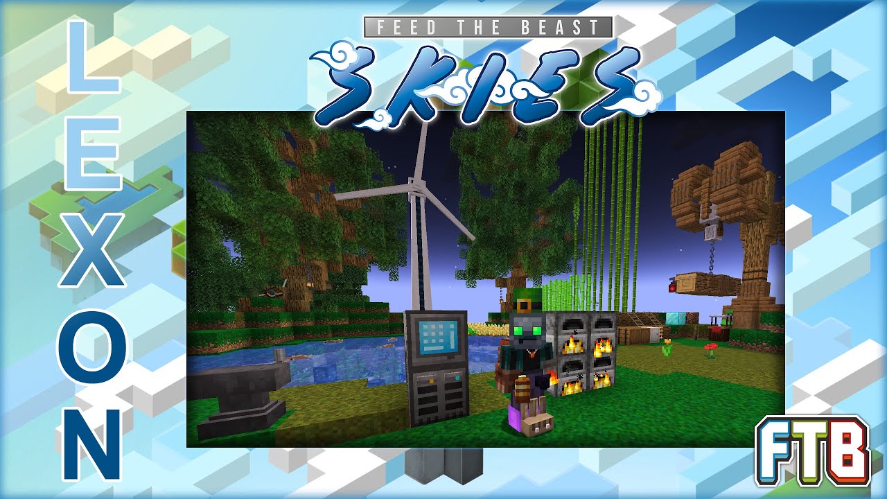 FTB Skies #4 - Dřevofarma a Refined Storage (2023.08.11) - YouTube