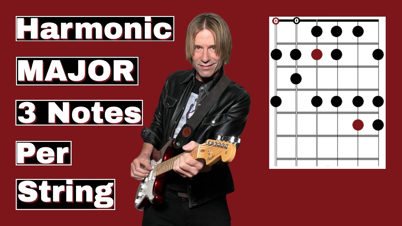 Harmonic MAJOR Modes On Guitar - 3 Notes Per String - YouTube