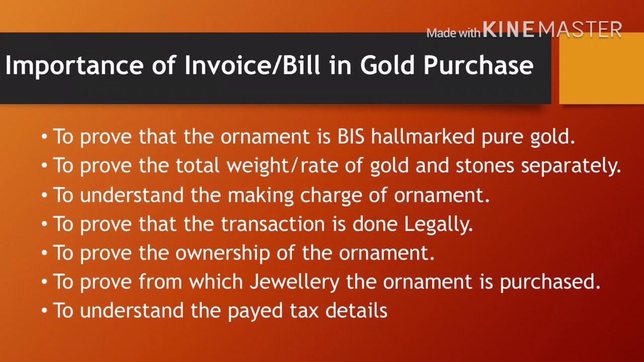 Gold for you - Importance of Invoice/Bill while purchasing gold. - YouTube
