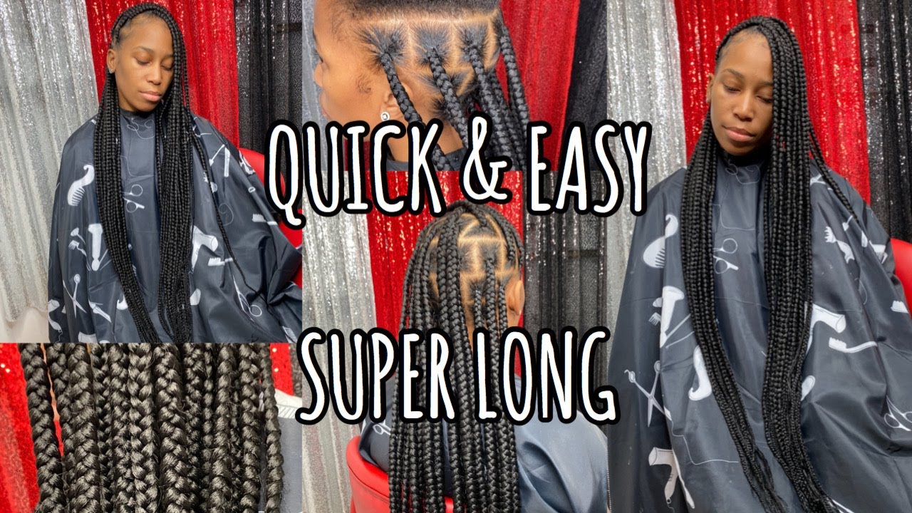 Jumbo KNOTLESS Box Braids | EXTRA LONG Length | Protective Style - YouTube