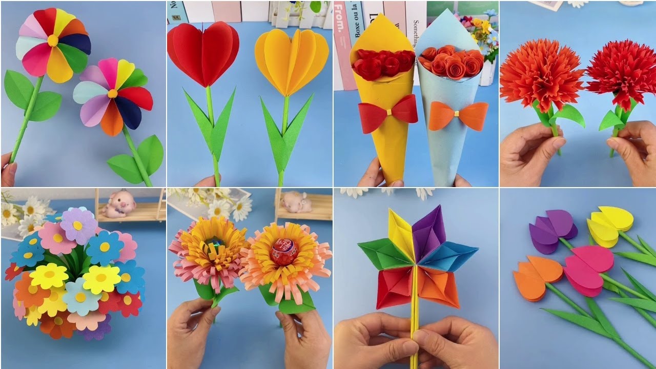 Crafting Delight Colorful Flower Creations and Lollipop Bouquets - YouTube