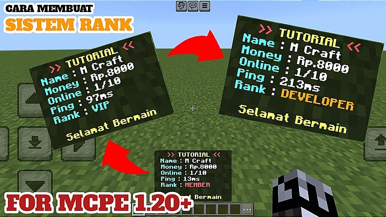 Cara membuat sistem rank di mcpe 1.20+ | Minecraft PE #minecraft - YouTube