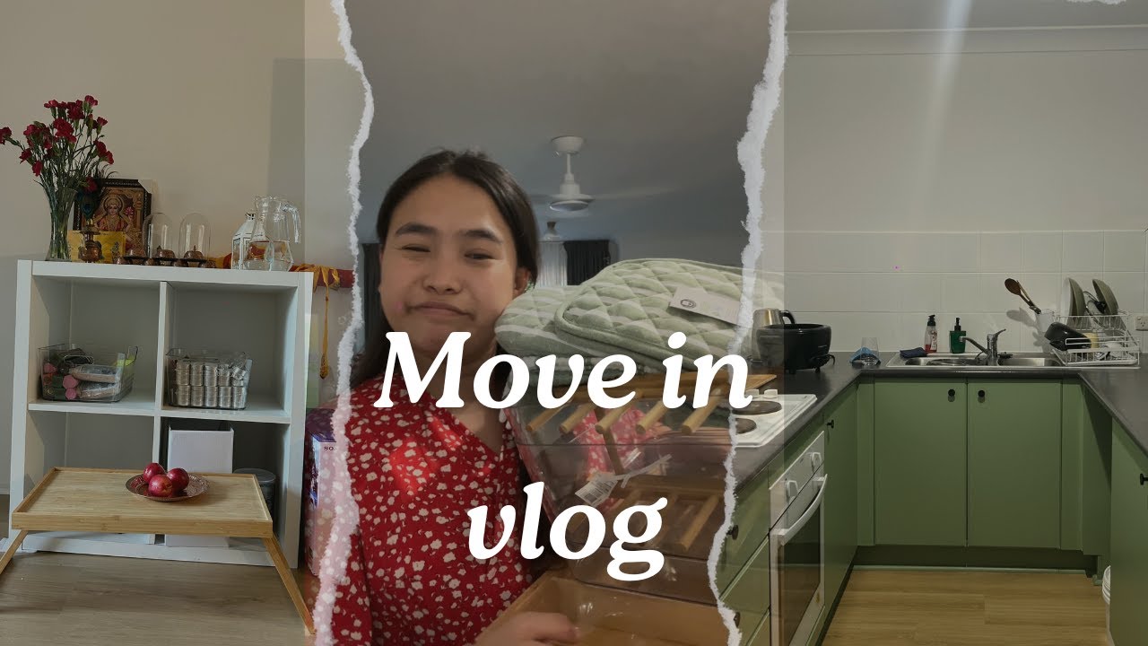 MOVE IN VLOG: assemble TV stand, unboxing TV, arranging the closet, and ...