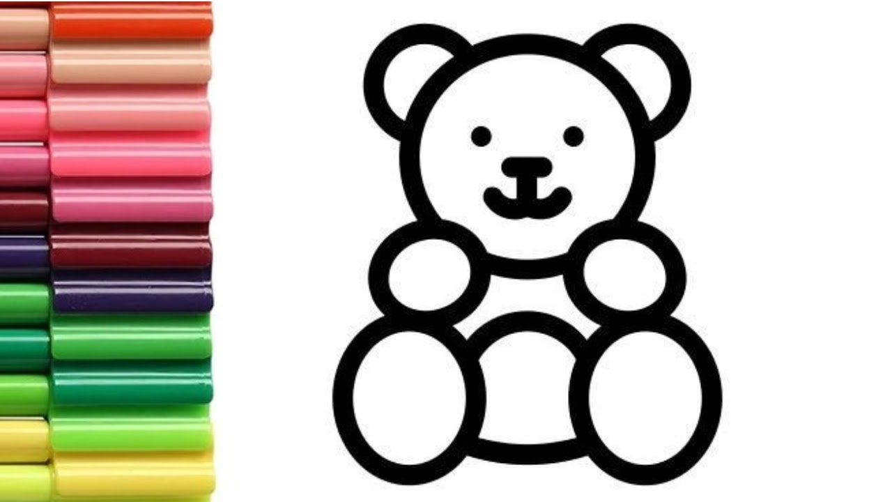 How to draw Teddy Bear |Simple and Easy Teddy Bear drawing painting ...