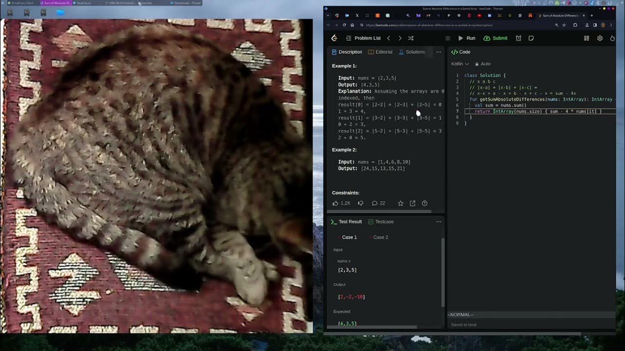 leetcode daily # 25.11.2023 [1685. Sum of Absolute Differences in a Sorted Array] - YouTube