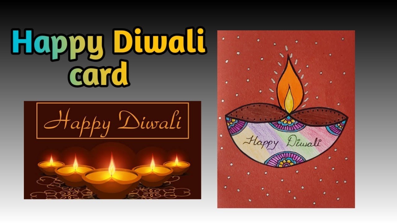 Happy Diwali card || Easy steps Diwali card - YouTube