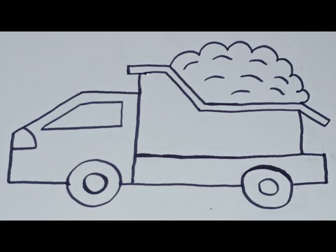 How To Draw A Garbage Dumper Truck Drawing || Easy For Step By Step ...