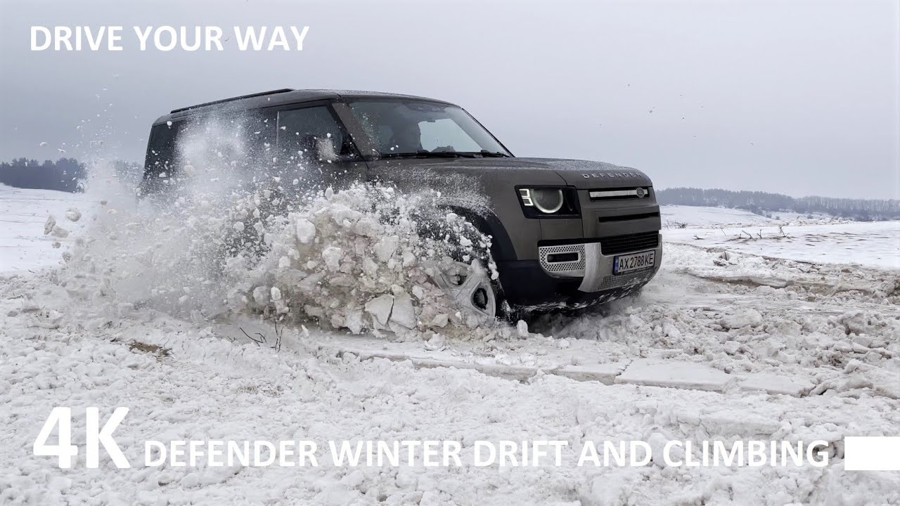Defender Off Road, Drift, and Climbing // Review in the Snow ...