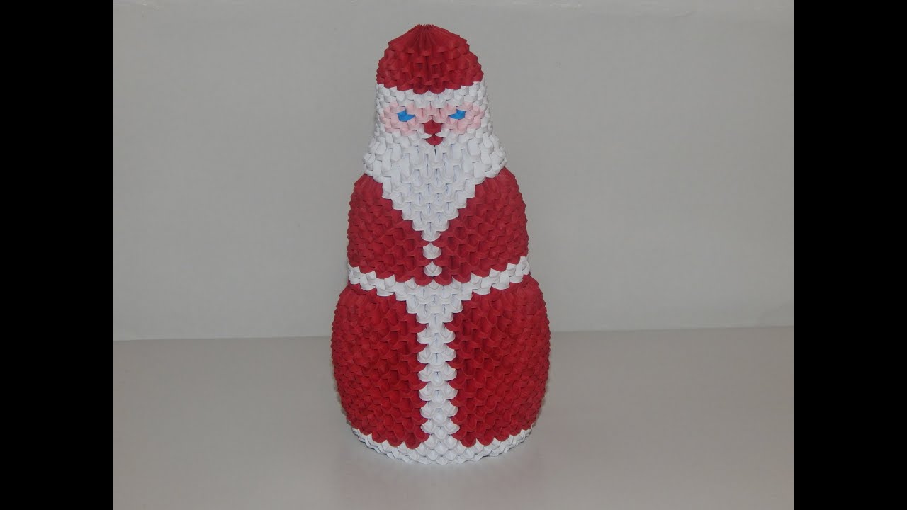 How to make 3d origami Santa claus part2 - YouTube
