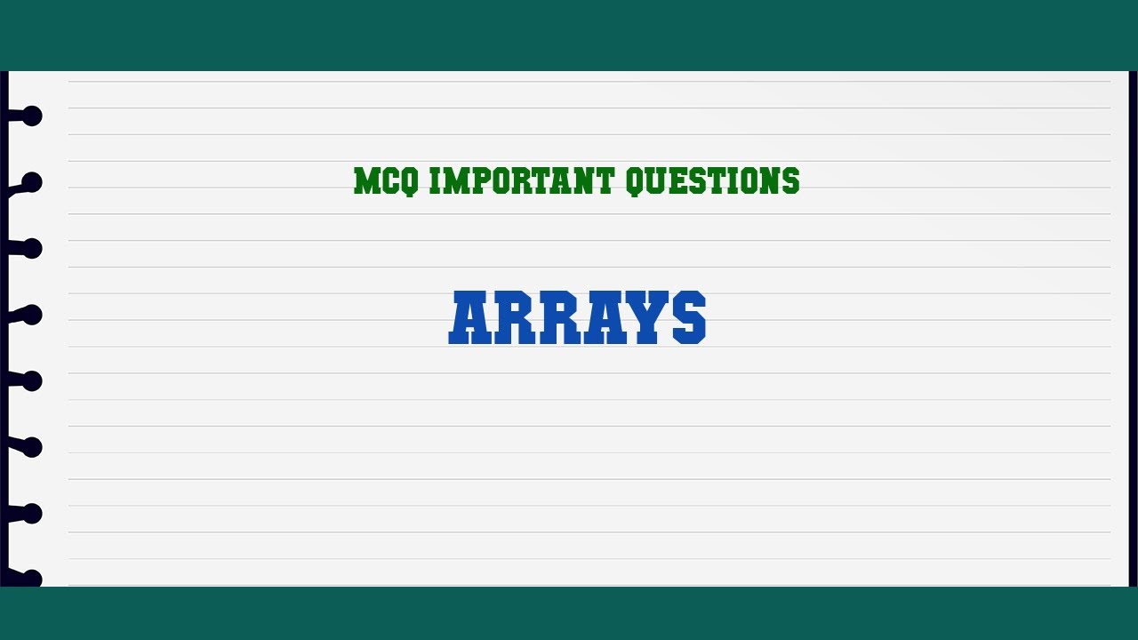 Arrays MCQ Questions - YouTube