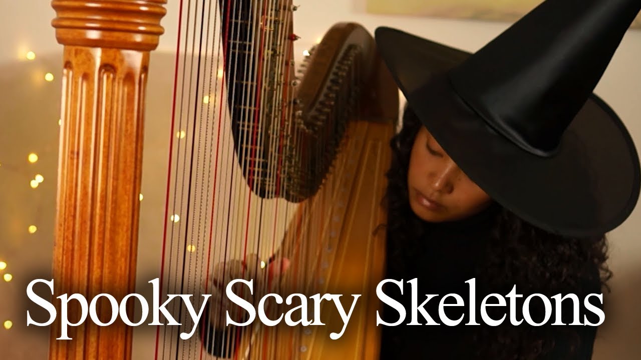 Spooky Scary Skeletons (harp cover) - YouTube
