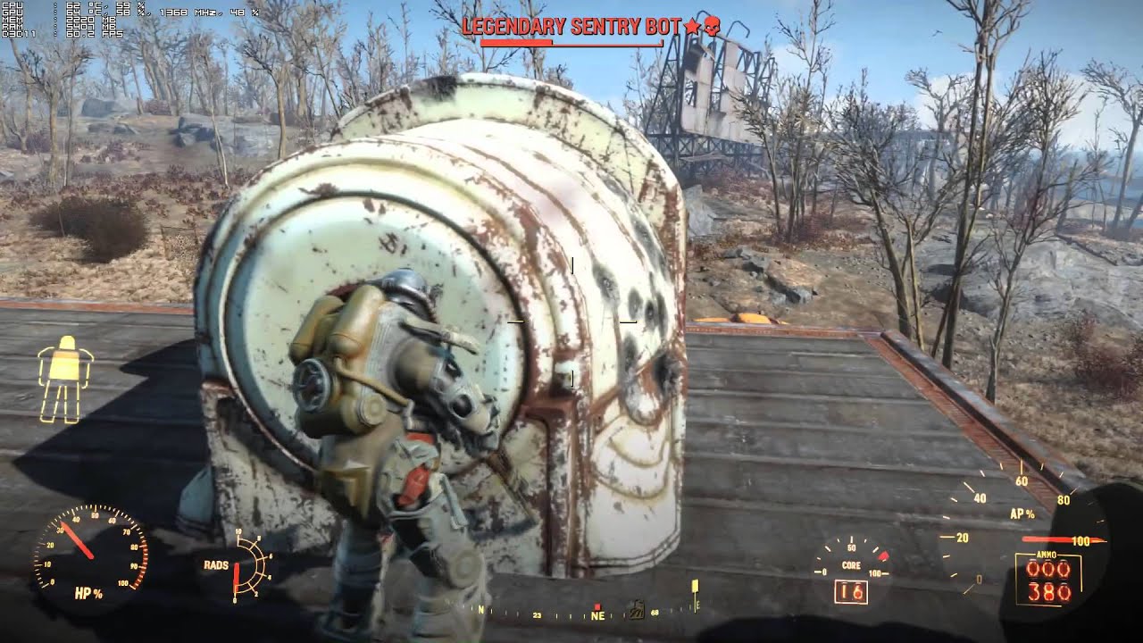 Fallout 4 - Legendary Sentry Bot Ambush - YouTube