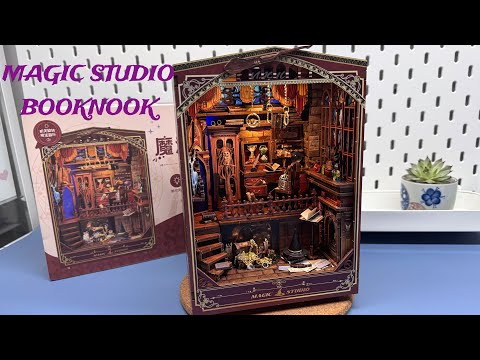 Book Nook Shelf Insert Kit – Magic Studio | Wooden Miniature Bookshelf Model Build 🪄