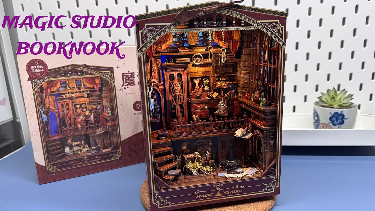 Book Nook Shelf Insert Kit – Magic Studio | Wooden Miniature Bookshelf ...