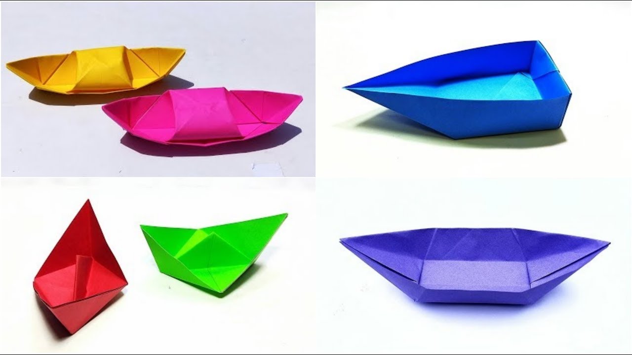 4 Easy Paper Boat || Easy Origami Boat || DIY - YouTube