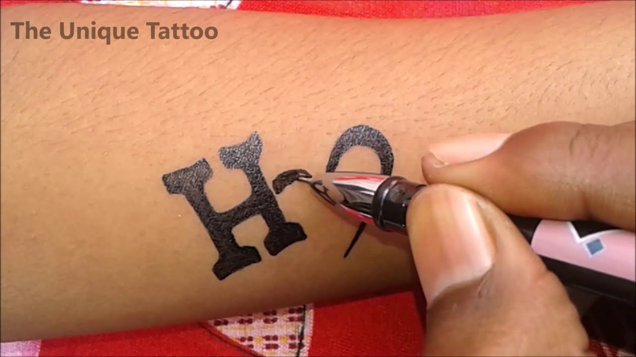 H name tattoo design || The Unique Tattoo || Tattoo - YouTube
