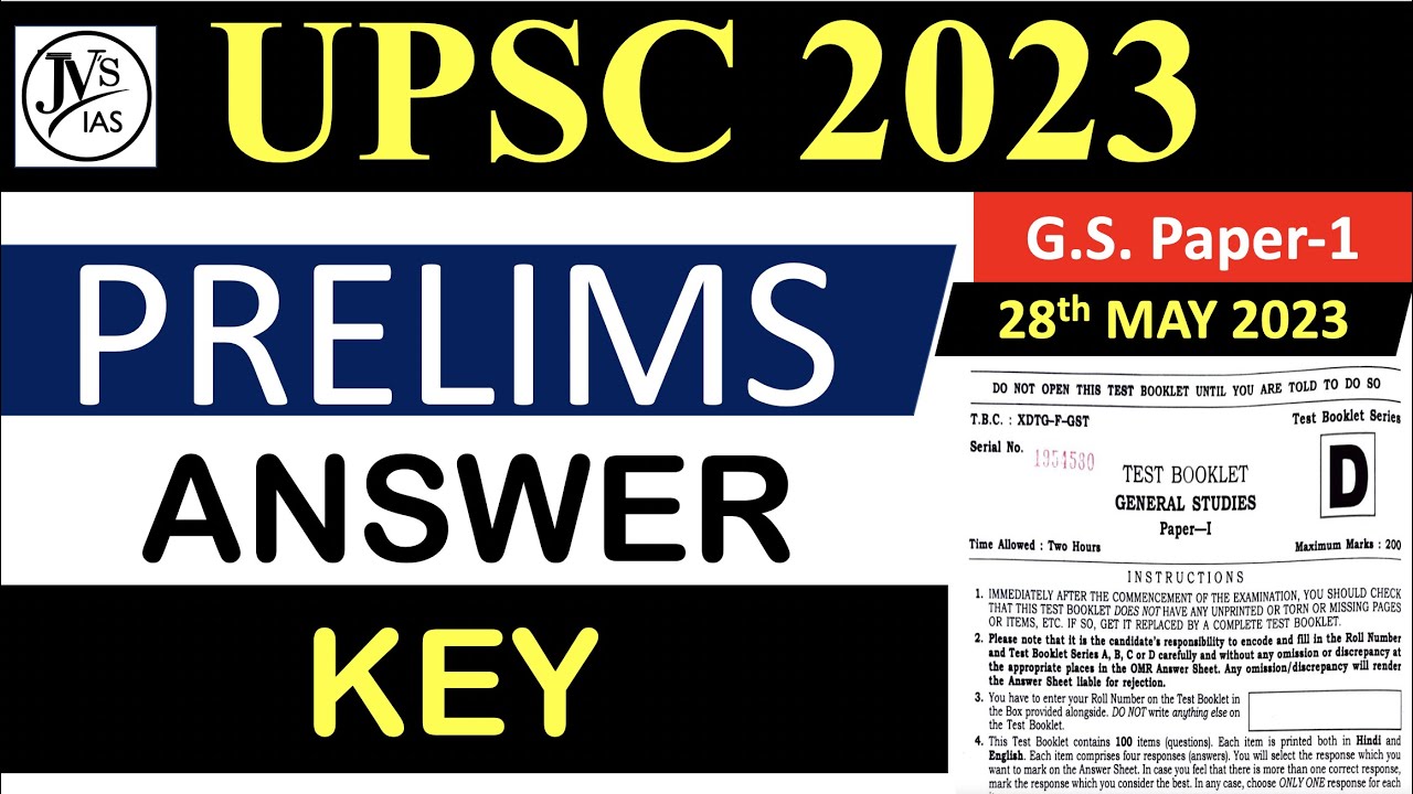 UPSC Prelims 2023 Answer Key & Paper Analysis | UPSC Prelims Cut off ...