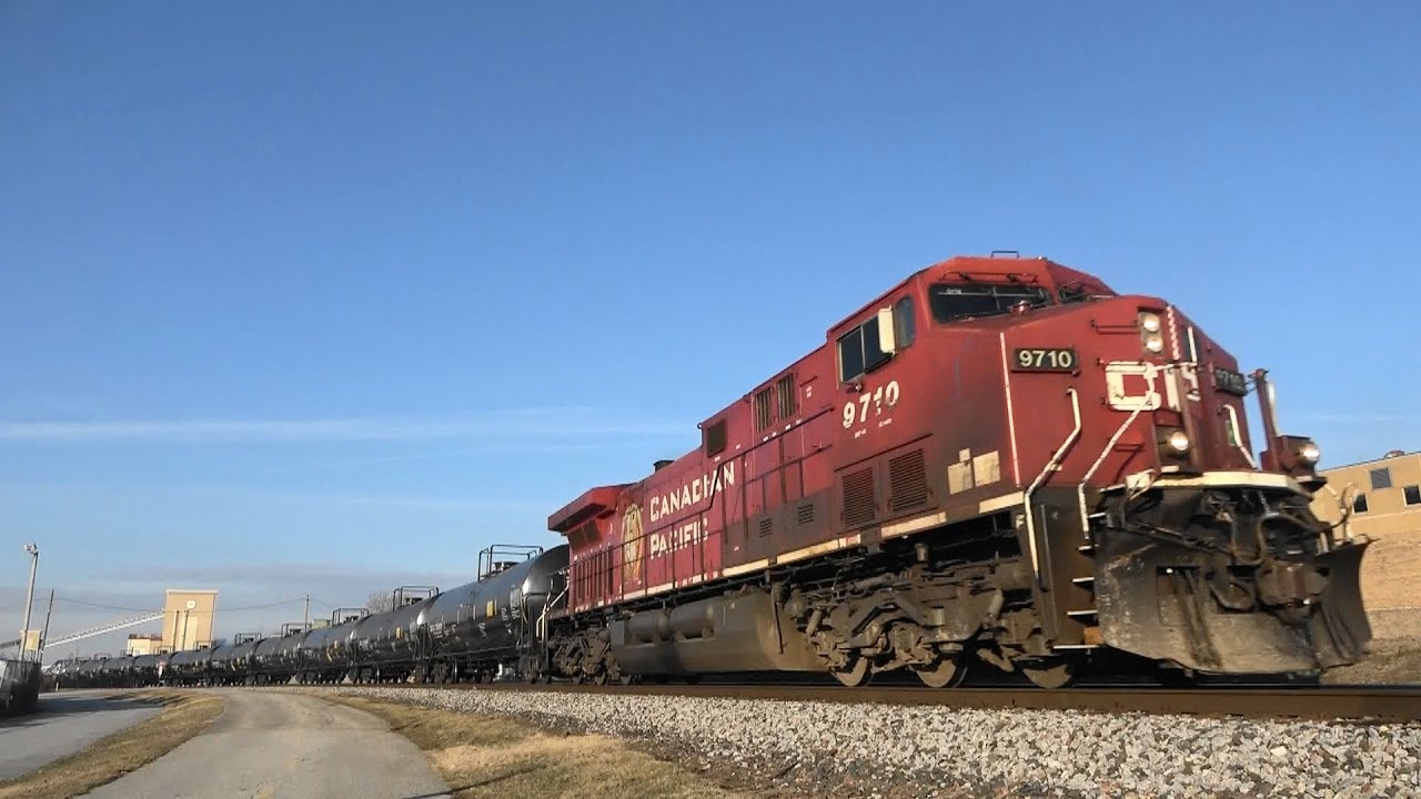 CP 9710- Oil Train w/ KCS DPU, Davenport, IA 3/15/23 - YouTube