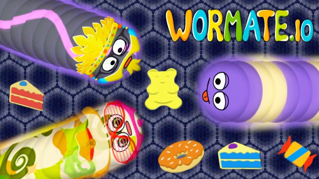 Wormate.io Я ЛЮБЛЮ ВКУСНЯШКИ! Мульт игра для детей как Slither.io про ...