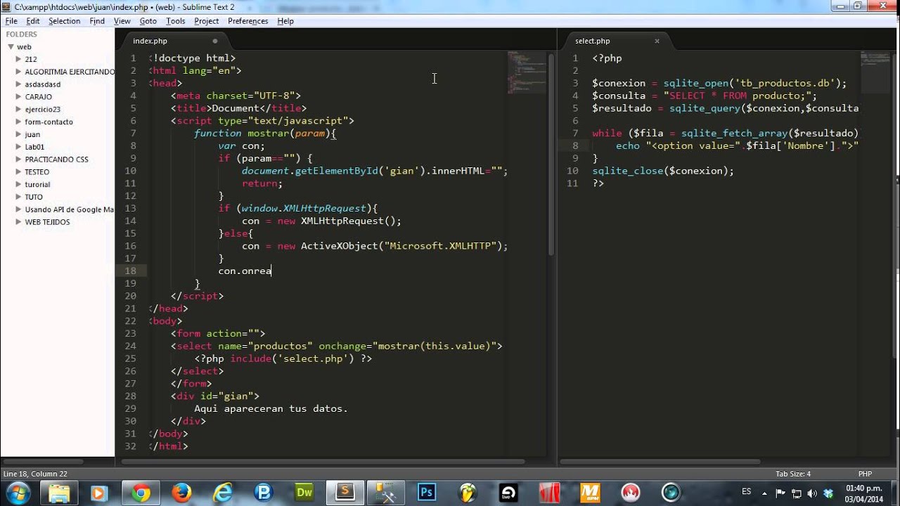 Tutorial Ajax, HTML y PHP 2014 Part 3 - YouTube