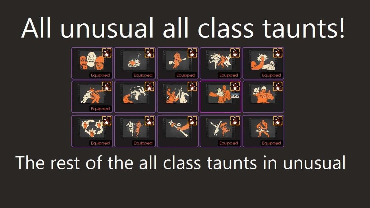 The rest of the all class taunts in unusual - Trading/showcase - YouTube