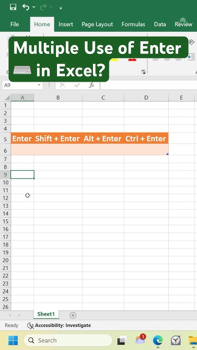 Multiple Use of Enter Key in Excel 🔥#shorts #excel - YouTube