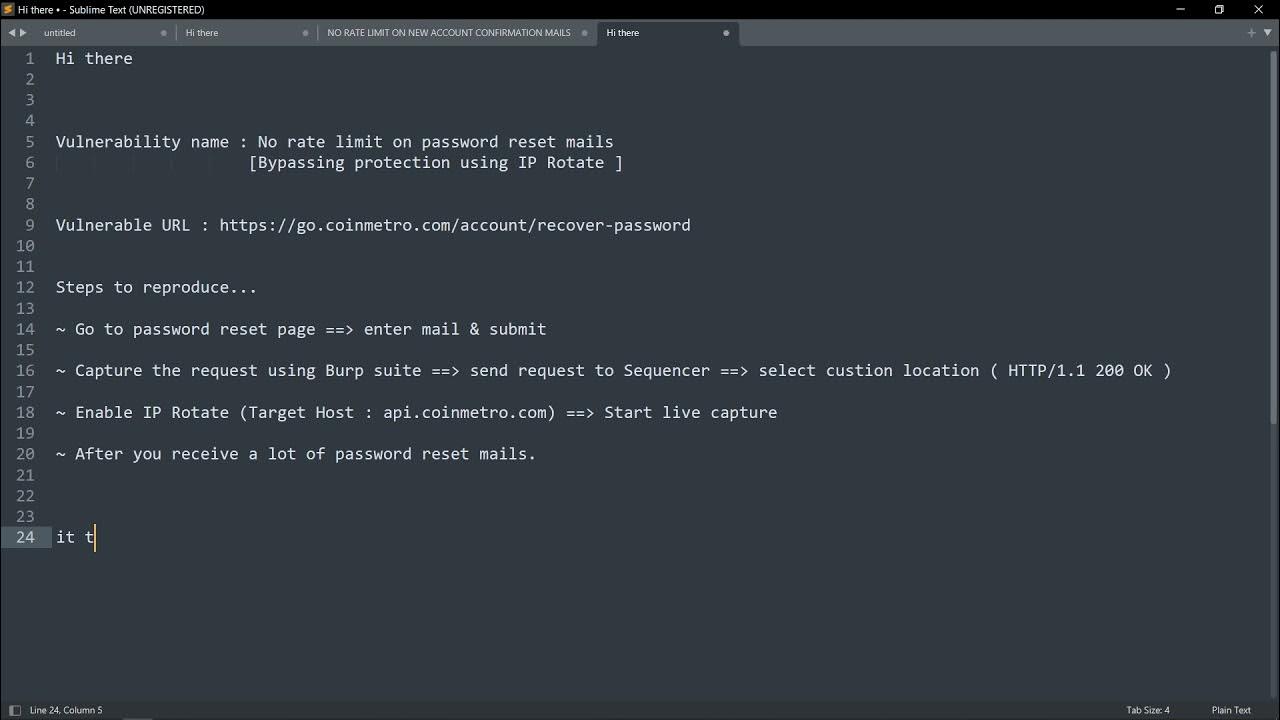 No rate limit on password reset mails [ Bypassing protection using IP Rotate ] - YouTube