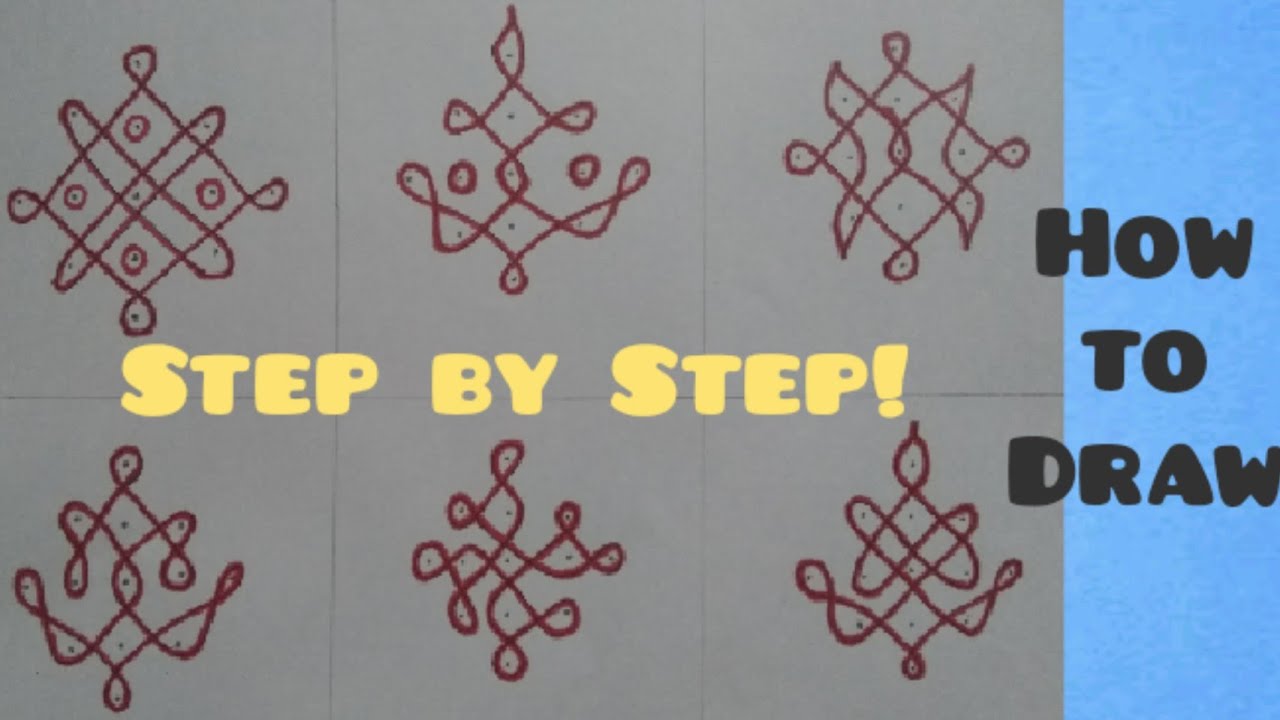 Simple Kolam for Beginners Step by Step #2 , #ArtsandCrafts - YouTube