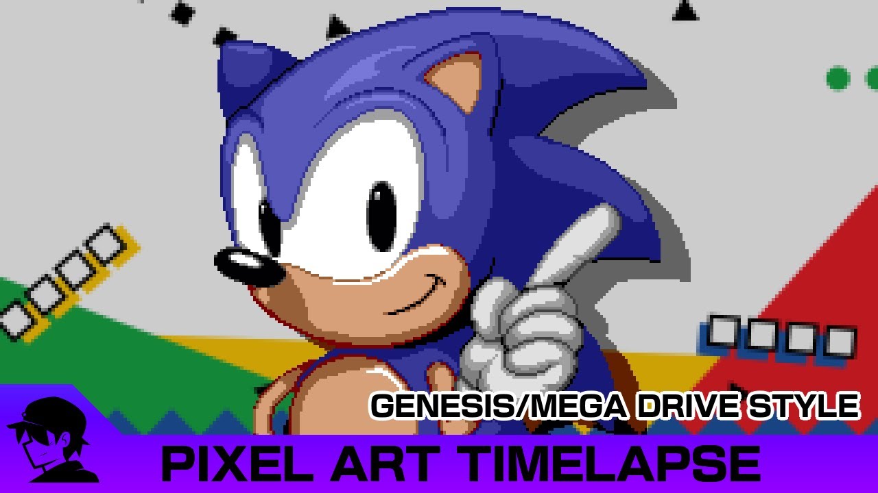 [TIME LAPSE]Sonic The Hedgehog 1 Japanese Box Art in SEGA Genesis/Mega Drive Pixel Art Style ...
