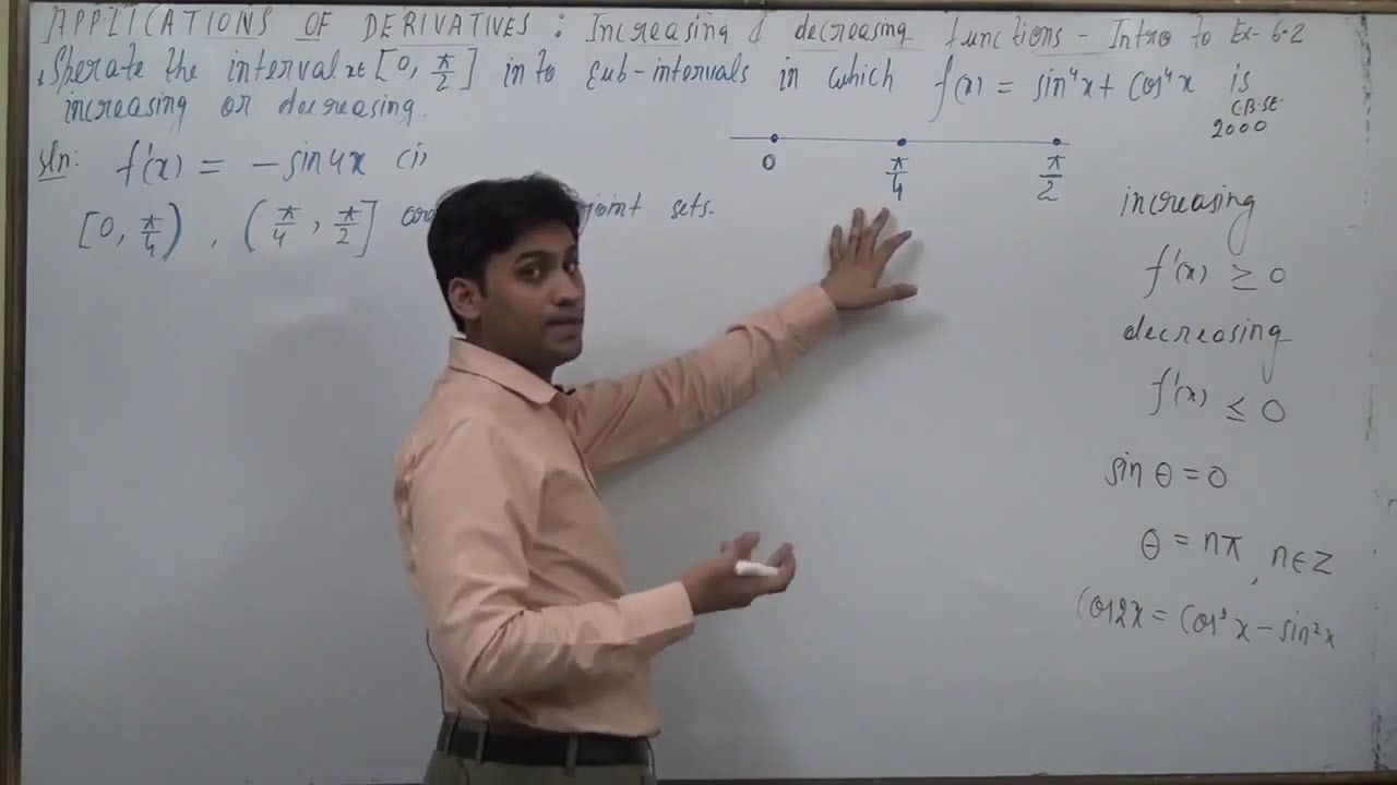 Separate the interval [0,pi/2] into sub intervals in which f(x) = sin^4 ...