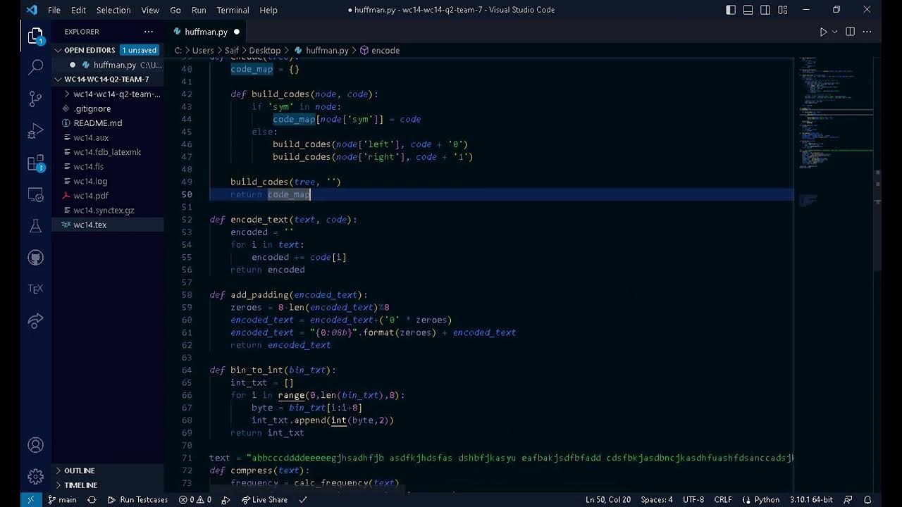 DSA project: HUFFMAN Coding Video 3(code) - YouTube