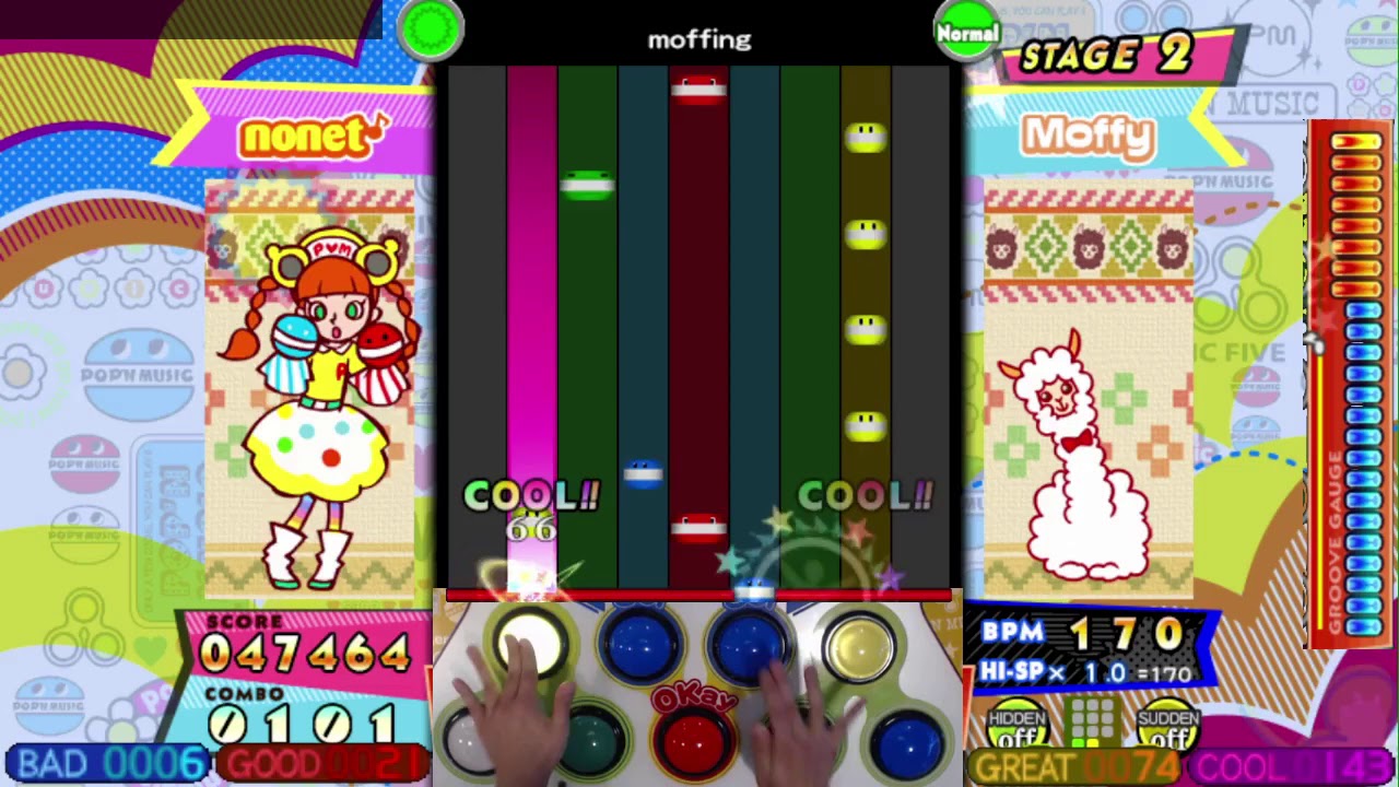 [pop'n music / HS 1.0] moffing / MOF ROCK (N 30) - YouTube