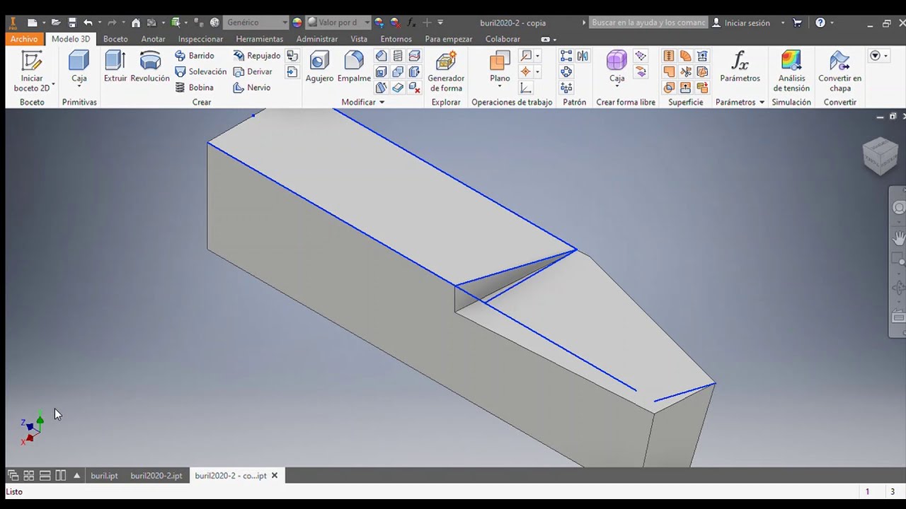 Procesos de manufactura 2. Geometría de un buril en Inventor. - YouTube
