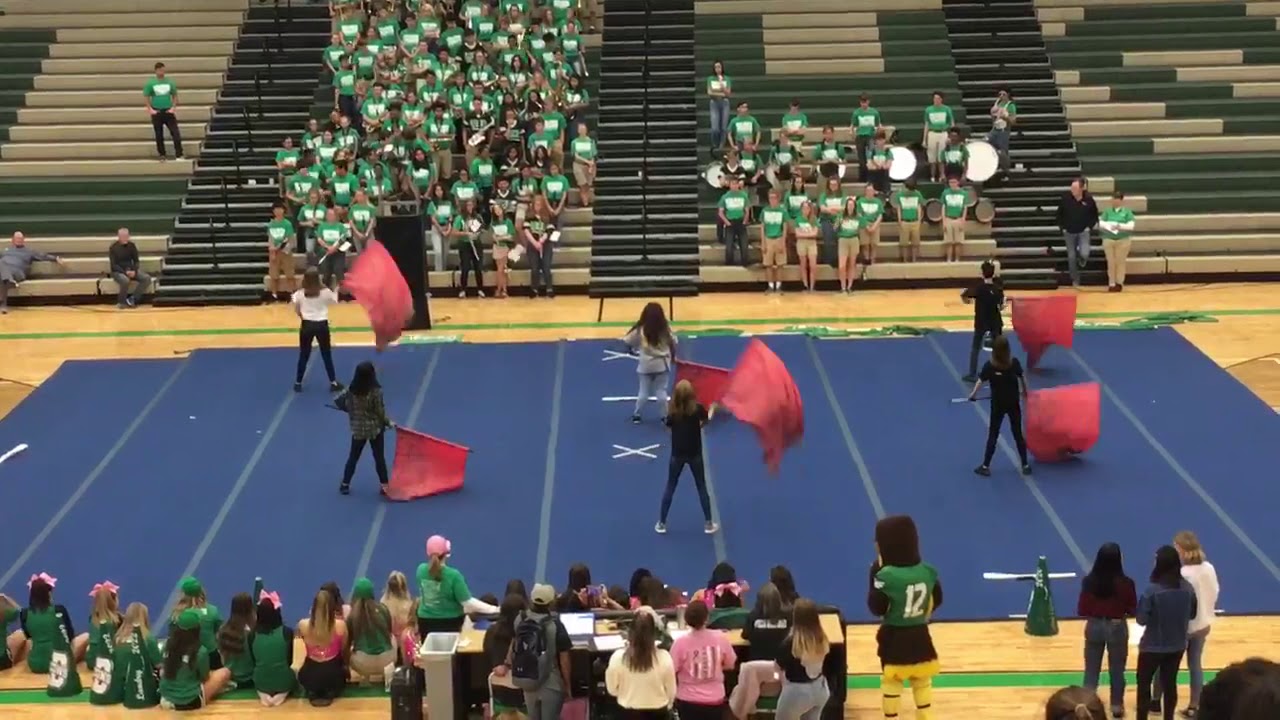 Lake Dallas High School Color Guard 2020 Halloween Pep Rally - YouTube