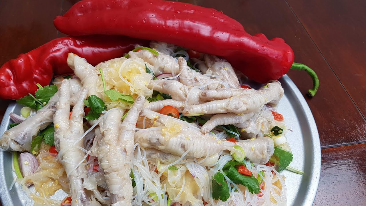 ยำตีนไก่เผ็ดๆรสเด็ดแซ่บเวอร์ Spicy Salad Chicken Feet - YouTube
