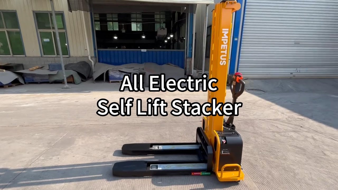 Impetus full electric self lifting stacker - YouTube