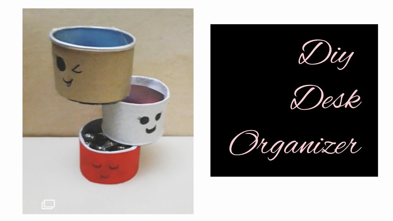 Diy desk organizer|pringles bottle|getglued - YouTube