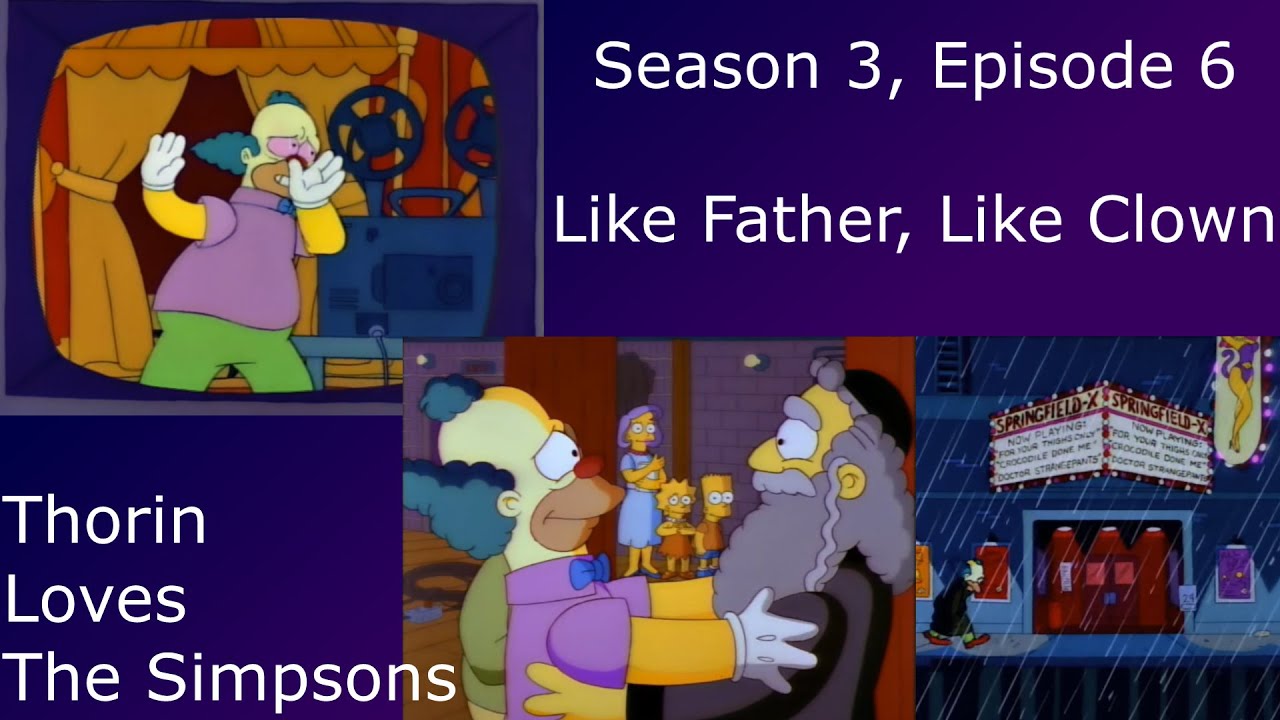 Reviewing EVERY Simpsons Episode - S3E6: Like Father, Like Clown - YouTube