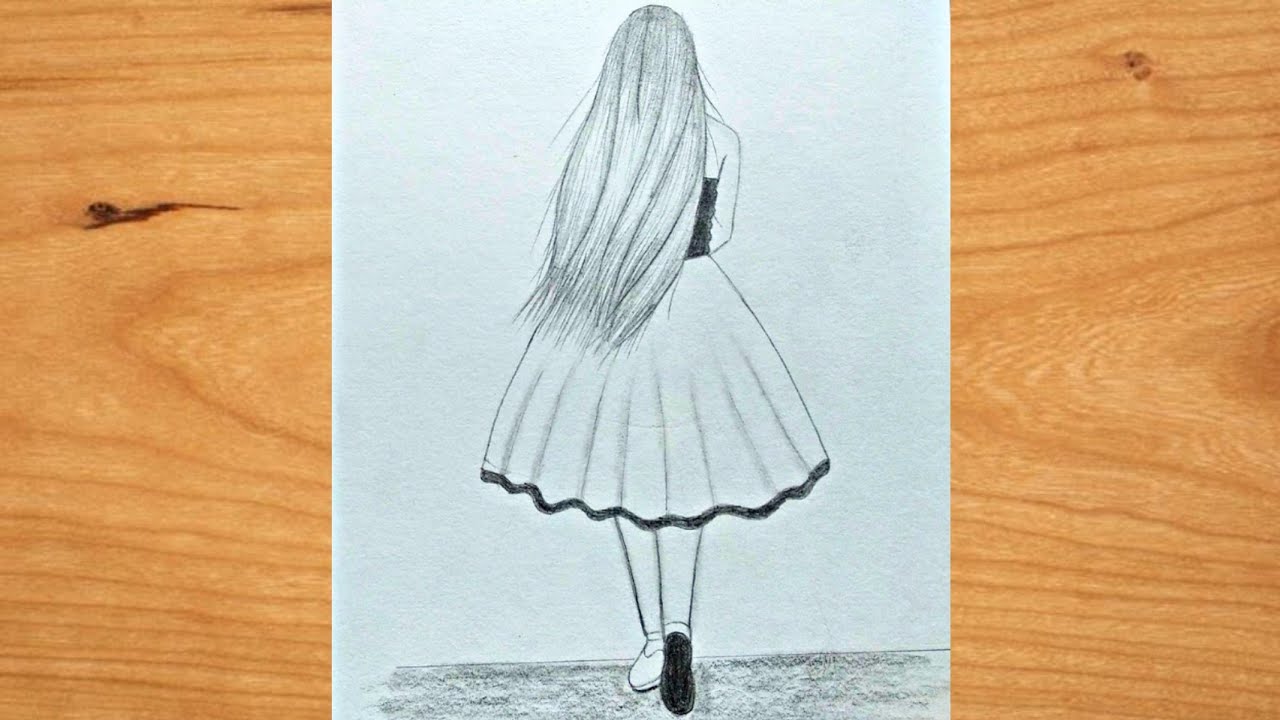 Easy girl backside drawing for beginners step by step #17 - YouTube