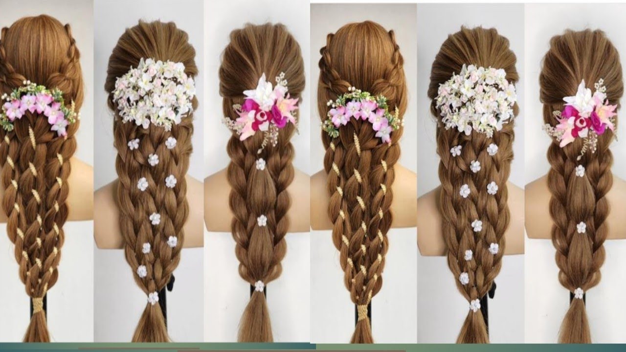 3 Haldi mehndi braid/wedding braid/saree braid/punjabi braid# ...