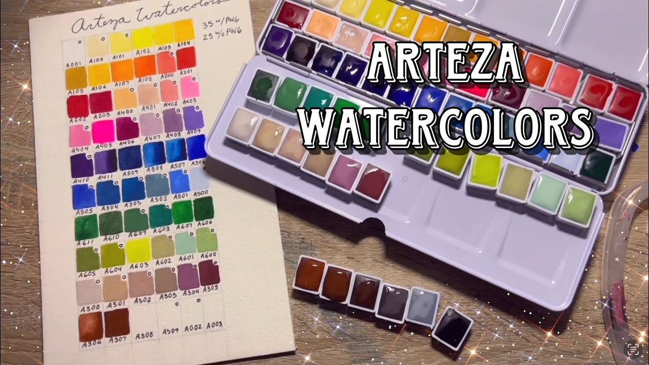 Testing a HUGE Watercolor Set | 60 Piece Arteza Watercolors - YouTube
